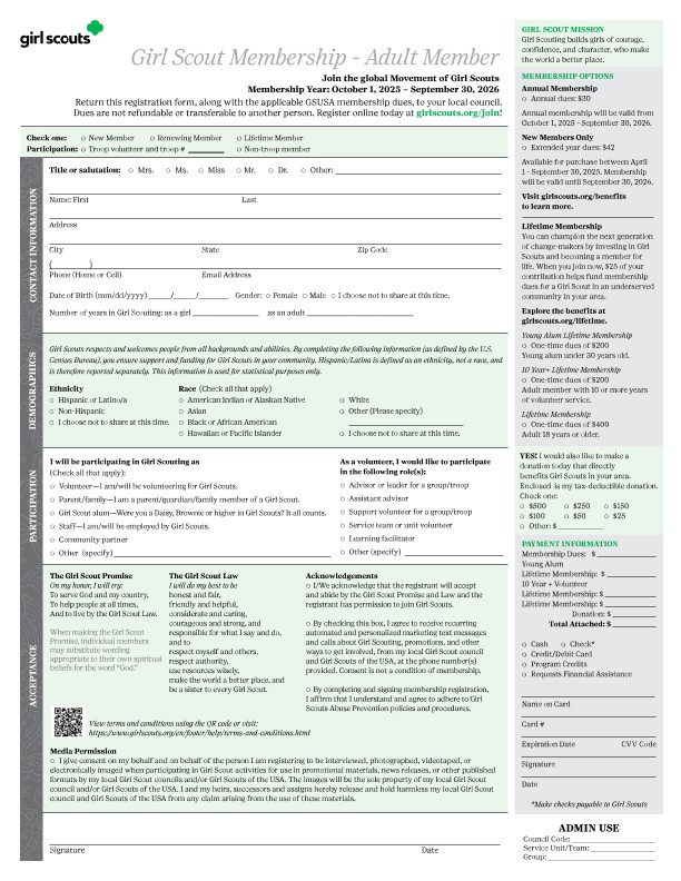 Forms and Documents | Girl Scouts of Oregon and SW Washington